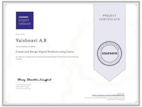 Vaishnavi A R On Linkedin Learning Certificate Coursera Canva