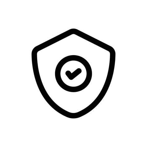 Safety Shield Icon In Trendy Outline Style Isolated On White Background