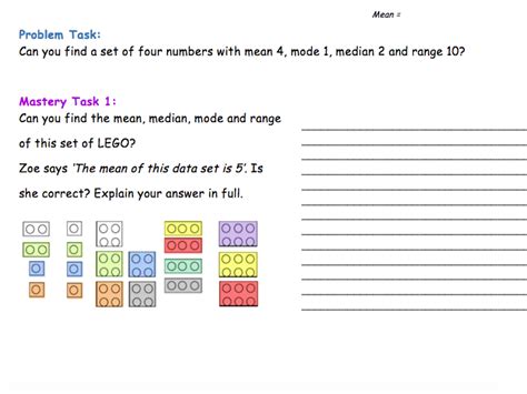 Year 6 Mean Median Mode Range Teaching Resources