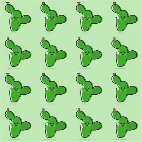 Premium Vector Cute Cactus Pattern 8