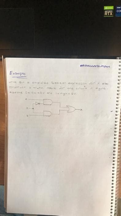 example a write out a simplified boolean expression