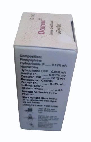 Ocurest Phenylephrine Hydrochlorid Naphazoline Hydrochloride Menthol