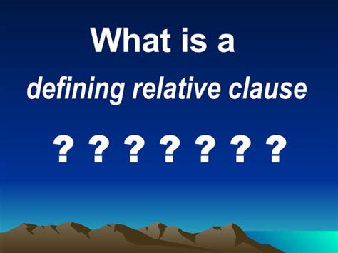 Defining Relative Clause Ppt