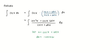Solved Use Substitution To Evaluate The Integral ∫csc X D X Hint