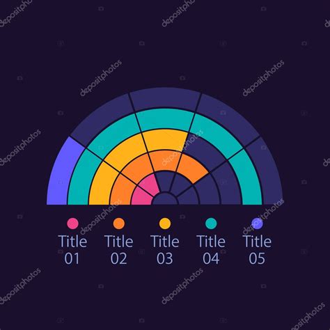 Semi Circle Infographic Chart Design Template For Dark Theme Five