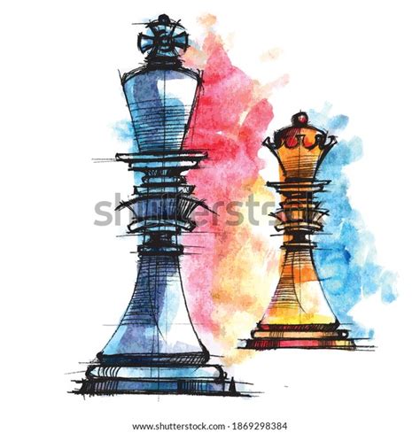 Chess Pieces King Queen Man Woman Stock Vector Royalty Free 1869298384