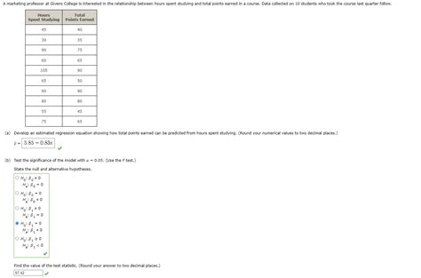 Solved b Test the significance of the model with α Chegg