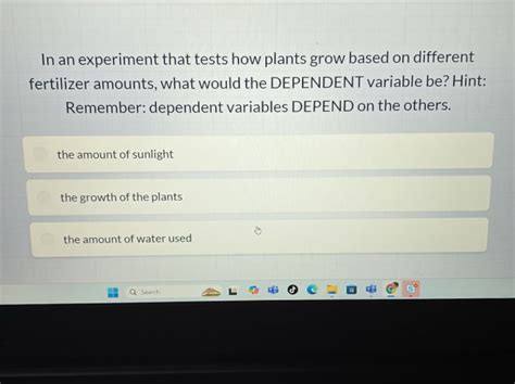 In An Experiment That Tests How Plants Grow Studyx