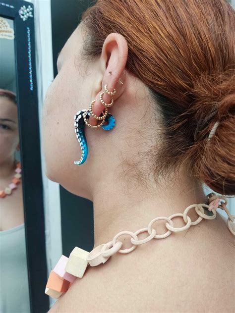 🐙 Octopus Tentacles Earrings・ Stl File For 3d Printing・cults