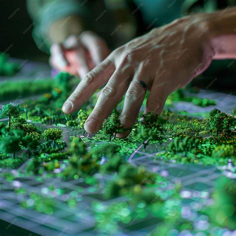 A Closeup Of A Researcher Inputting Data Into An Ecological Simulation