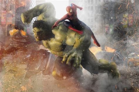Spiderman Grey Matter Art Hulk Poster