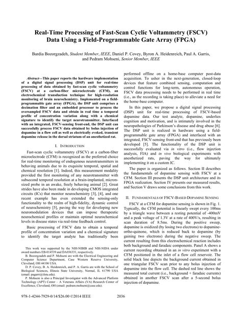 Pdf Real Time Processing Of Fast Scan Cyclic Voltammetry Fscv Data
