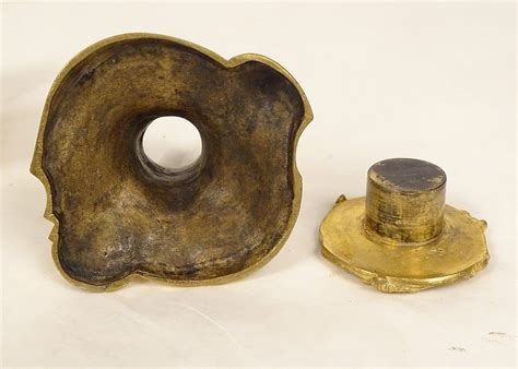 Proantic Pair Small Candlesticks Candlesticks Gilt Bronze Foliage Xix