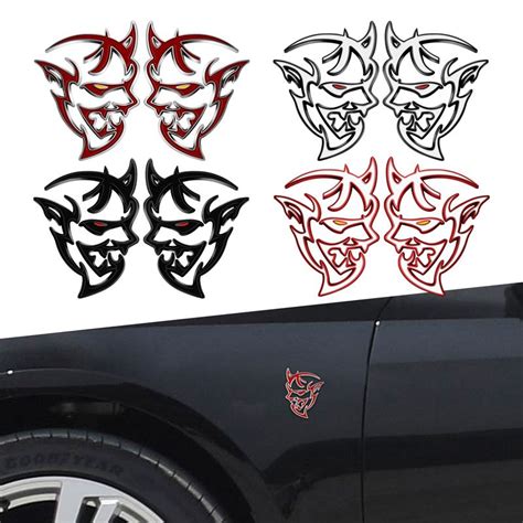 3d Metal Hellcat Srt Demon Emblem Car Sticker For Dodge Charger