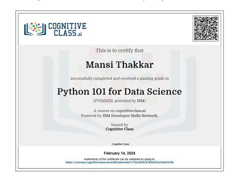 Completed Python For Data Science Course By Tushar Kakaiya Mansi