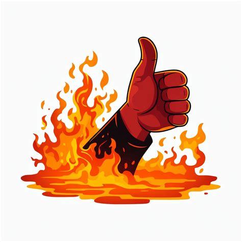 Vibrant Cartoon Thumbs Up Hand In Fiery Lava Mug Playground