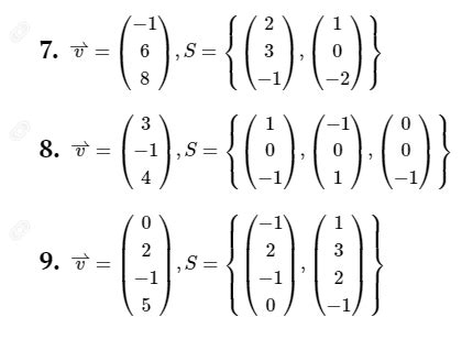 Solved Exercise Determine if the given vector ū is in the Chegg com