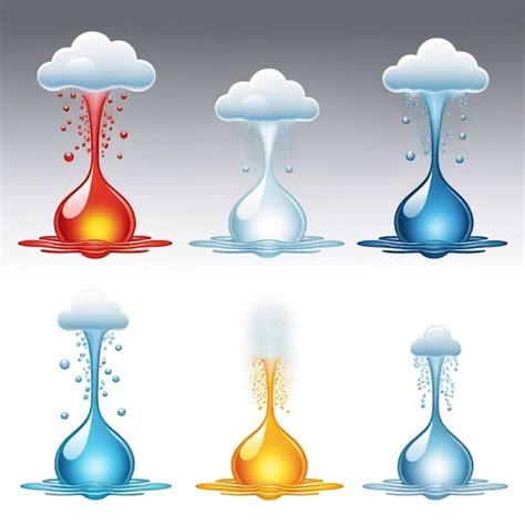 A Series Of Different Colored Bubbles With The Bottom One That Saysrain