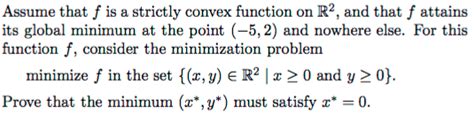 optimization minimizing a strictly convex function with inequality