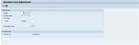 Fer Sap Tcode Standard Cost Adjustment
