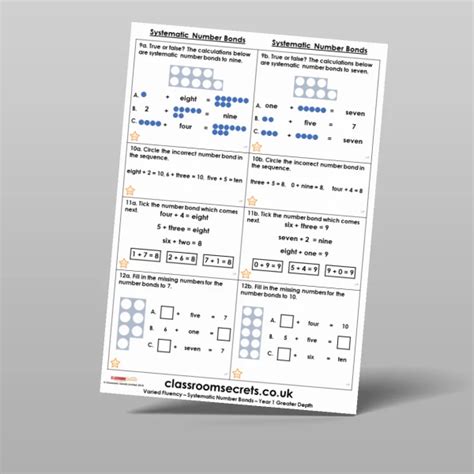 Year 1 Systematic Number Bonds Within 10 Varied Fluency Resource Classroom Secrets
