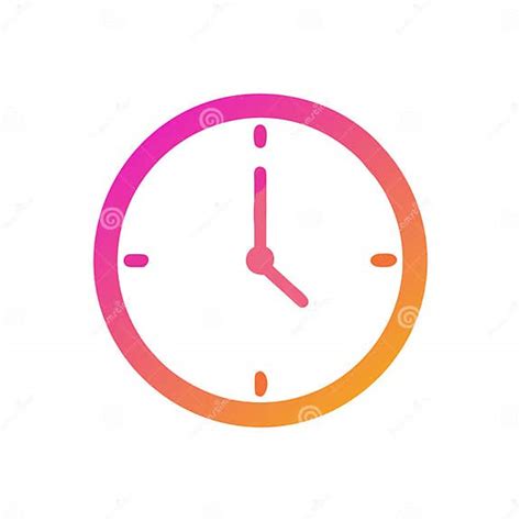 Elegant Color Gradient Clock Design Icon Stock Illustration