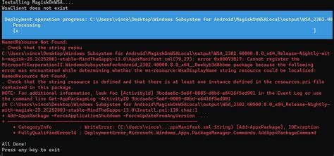 WSABuilds Documentation Fix Guides Pre Install Issues NamedResource Not Found Fix Error