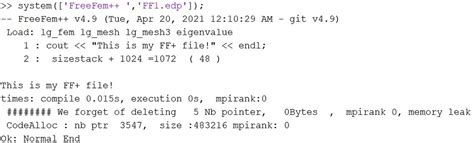 How To Run FreeFEM Code In MATLAB With Minimum Message Shown In MATLAB Command Windows