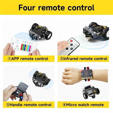 yahboom micro bit car programmable robotics coding robot for microbit v2 v1