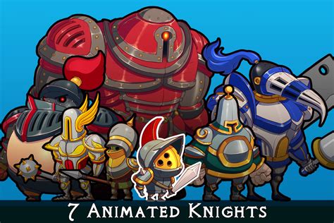 7 animated 2d knights 2d characters unity asset store