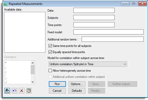 repeated measures data in single variate genstat v22