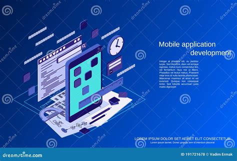 Mobile Application Development, Program Coding Vector Concept Stock Vector - Illustration of ...