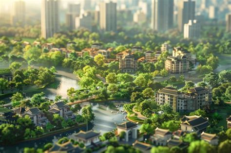 Visualize Sustainable Urban Planning Strategies Creating Green Spaces In A Bustling City