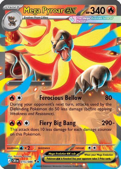 Mega Pyroar Ex Chaos Rising 15 Bulbapedia The Community Driven Pokémon Encyclopedia