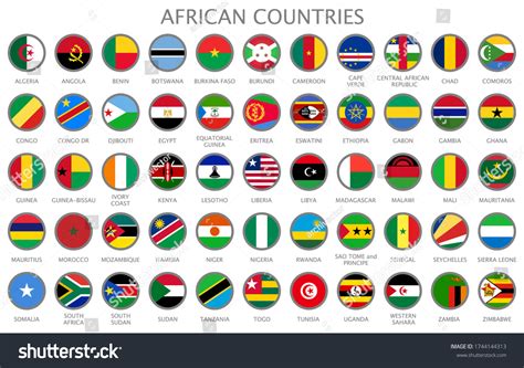 All National Flags African Countries Alphabetical Stock Vector Royalty Free 1744144313