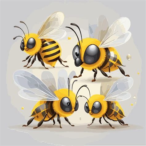 Premium Vector Bees Vector On A White Background