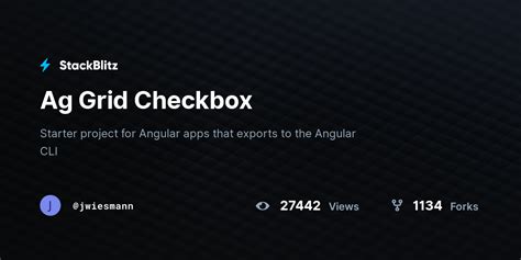 ag grid checkbox stackblitz