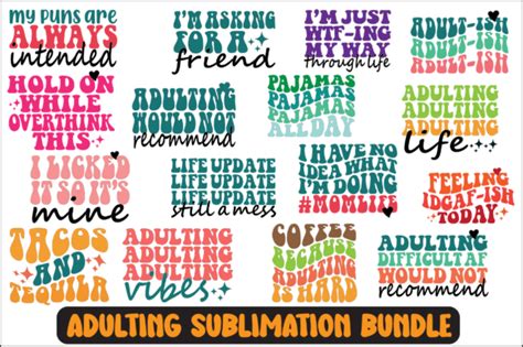 Adulting Png Sublimation Design Bundle Graphic By Fallensvgworld Creative Fabrica