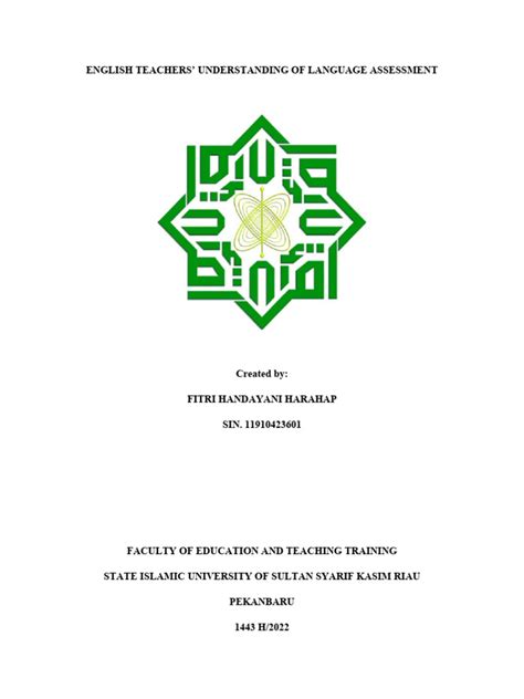 English Teachers Perspective On Language Assessment Pdf Educational Assessment Validity