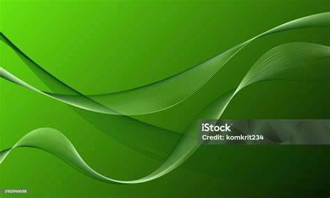 Green Smooth Lines Wave Curves With Gradient Abstract Background Stock Illustration Download