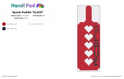 Spank Paddle Slave Fuse Bead Pattern Kandi Pad Kandi Patterns