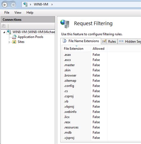 Asp Net What File Extensions Are Blocked By Default In IIS Stack Overflow