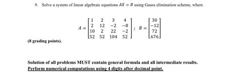 Solved Solve A System Of Linear Algebraic Equations Axb