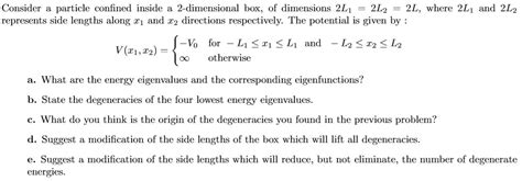 Solved Consider A Particle Confined Inside A Chegg