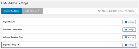 how to import and export quizzes with export and import addon