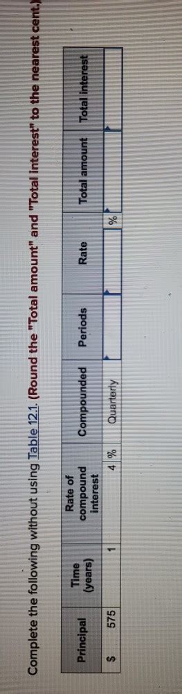 solved complete the following without using table 12 1