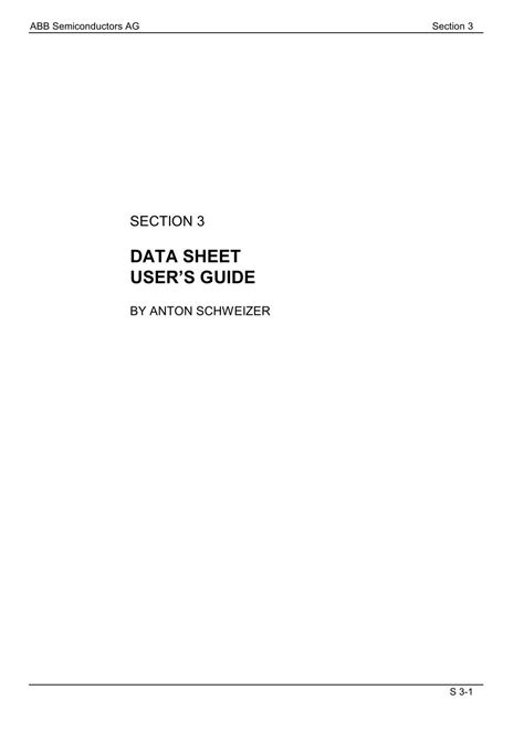 Data Sheet Users Guide 5s Components