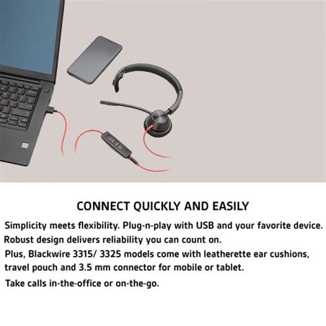 Poly Blackwire 3310 Usb A ตู้สาขาโทรศัพท์ ตู้สาขาโทรศัพท์ไอพี คอล