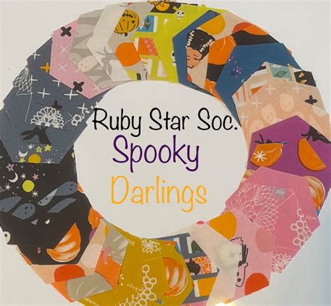 42 Precut Hexagons Spooky Darlings Ruby Star Society Fabrics English