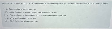 Solved Which Of The Following Methods ﻿would Be Best Used
